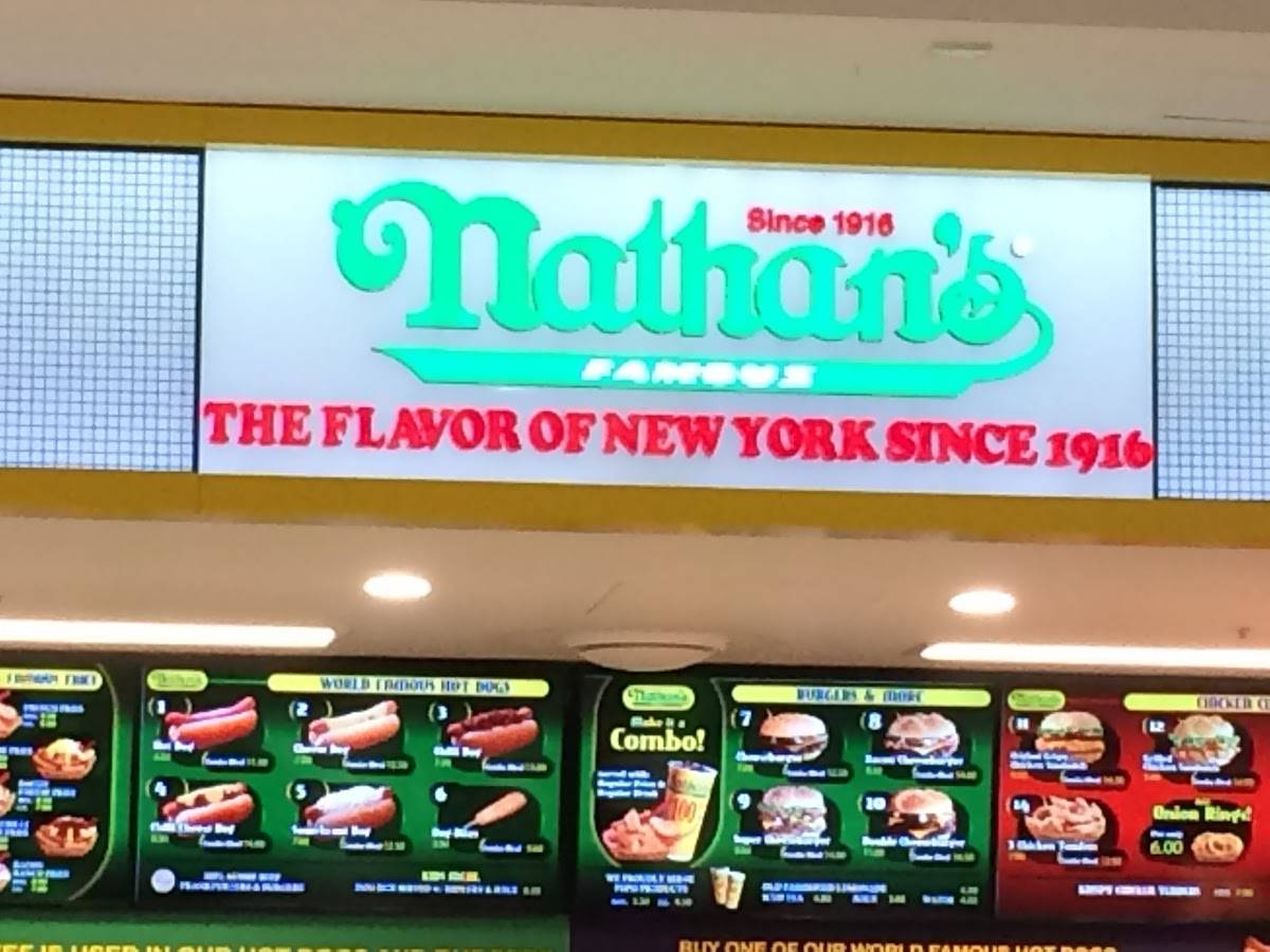 Menu at Nathan’s Famous restaurant, Parramatta