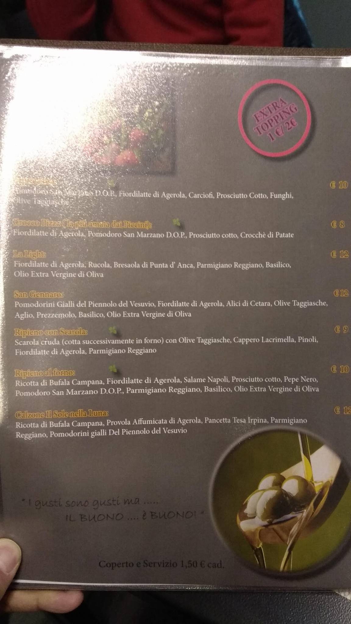 Menu da Molto Più pizzeria, Pavia, Via Fratelli Cervi