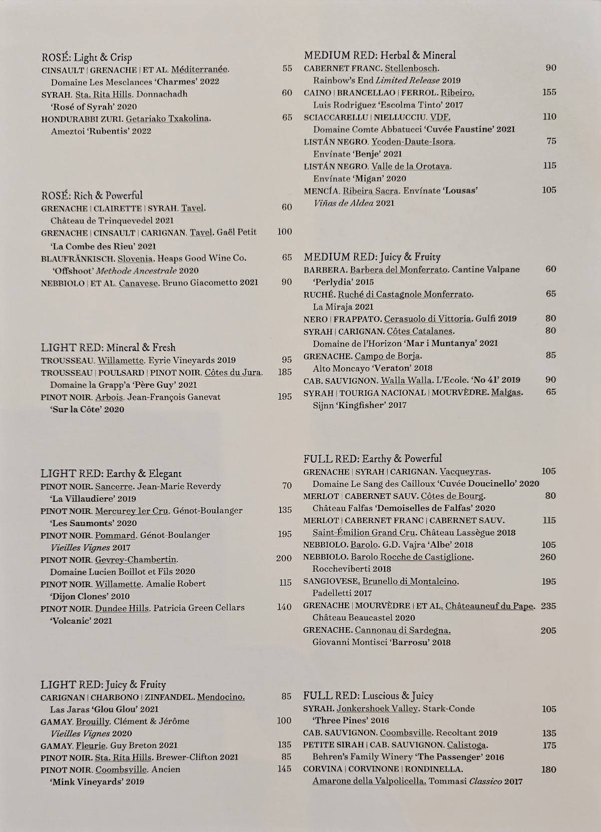 Menu at Pêche Seafood Grill restaurant, New Orleans