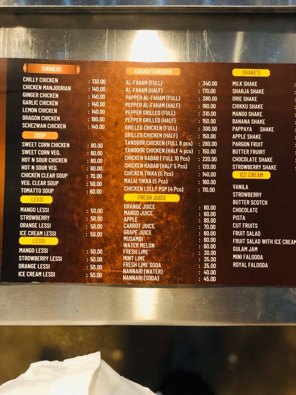 Menu at Pepper Leaf Restaurant, Bengaluru