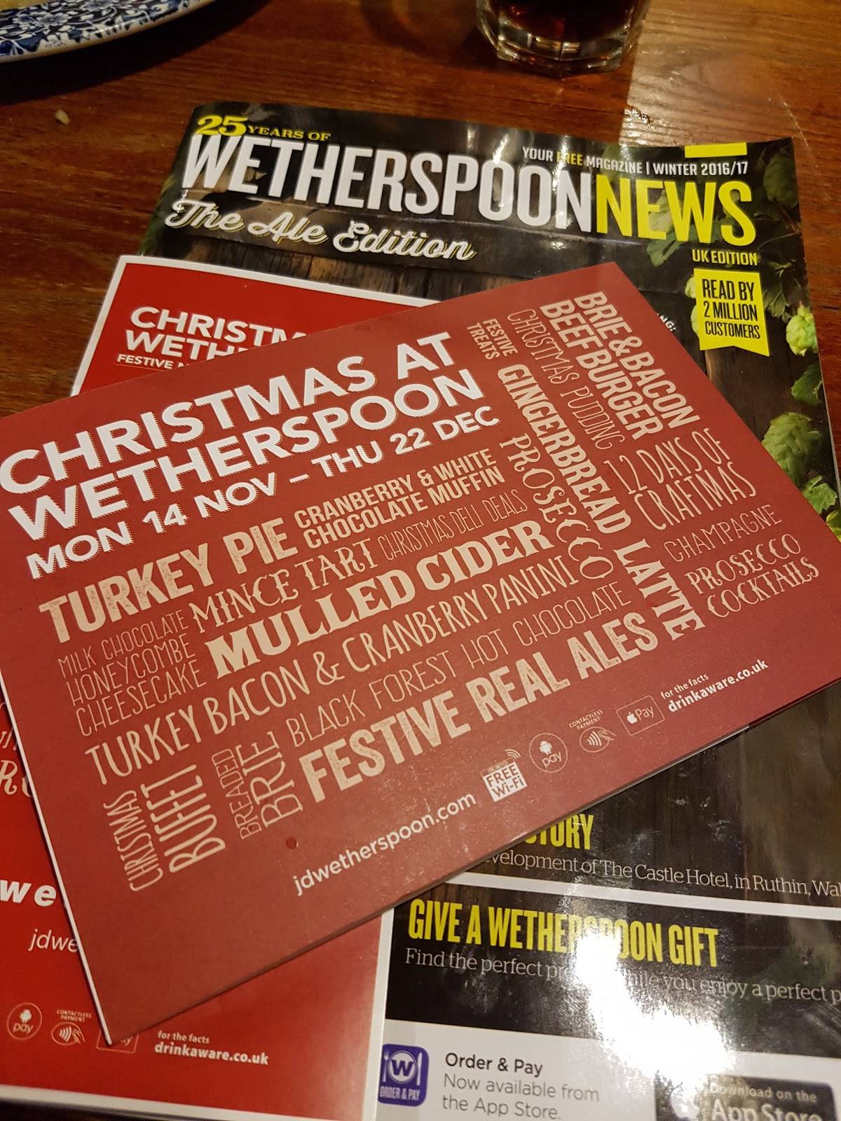 Menu at Perkin Warbeck - JD Wetherspoon pub & bar, Taunton