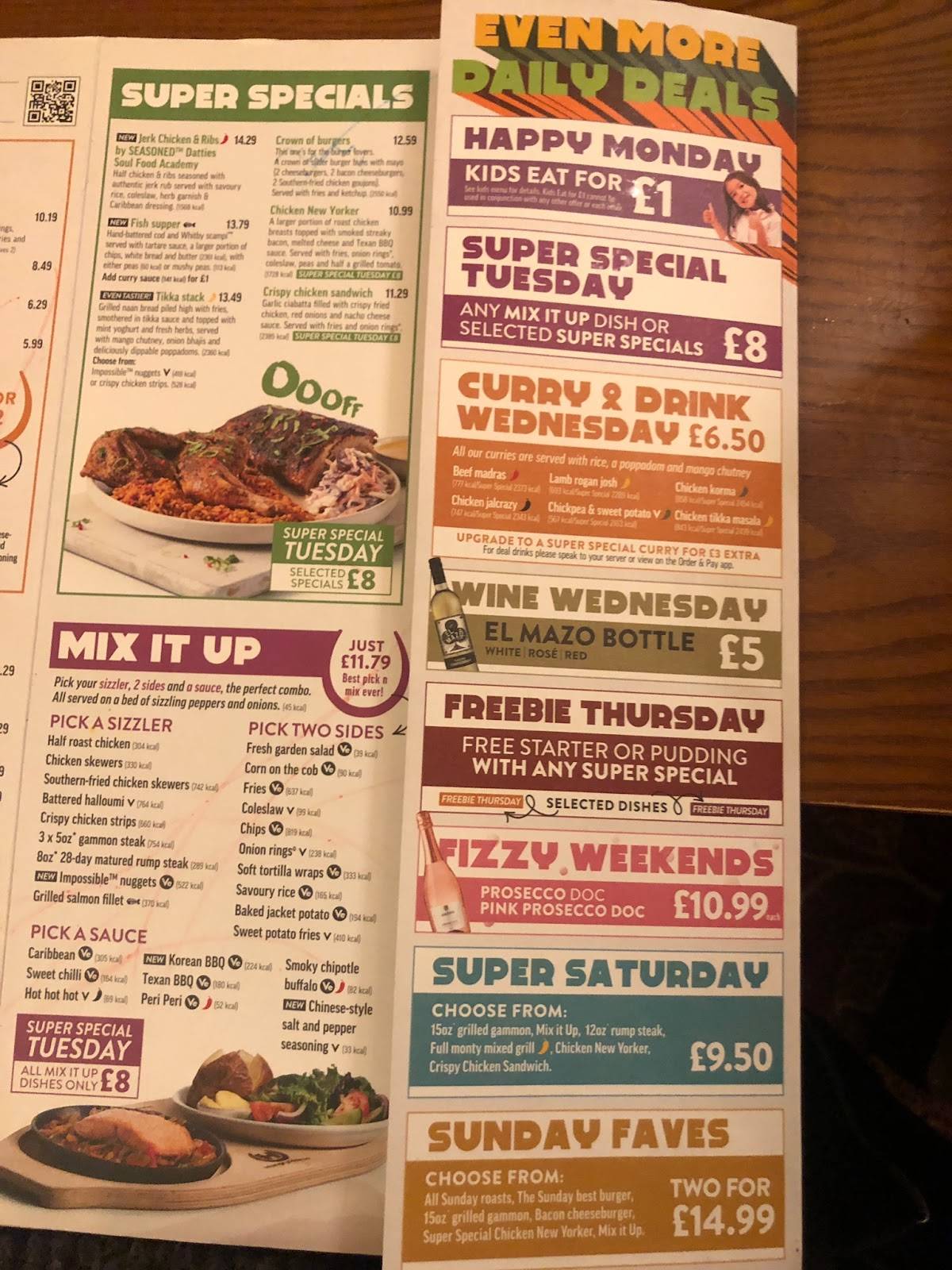 Menu at Phantom Winger pub & bar, Preston