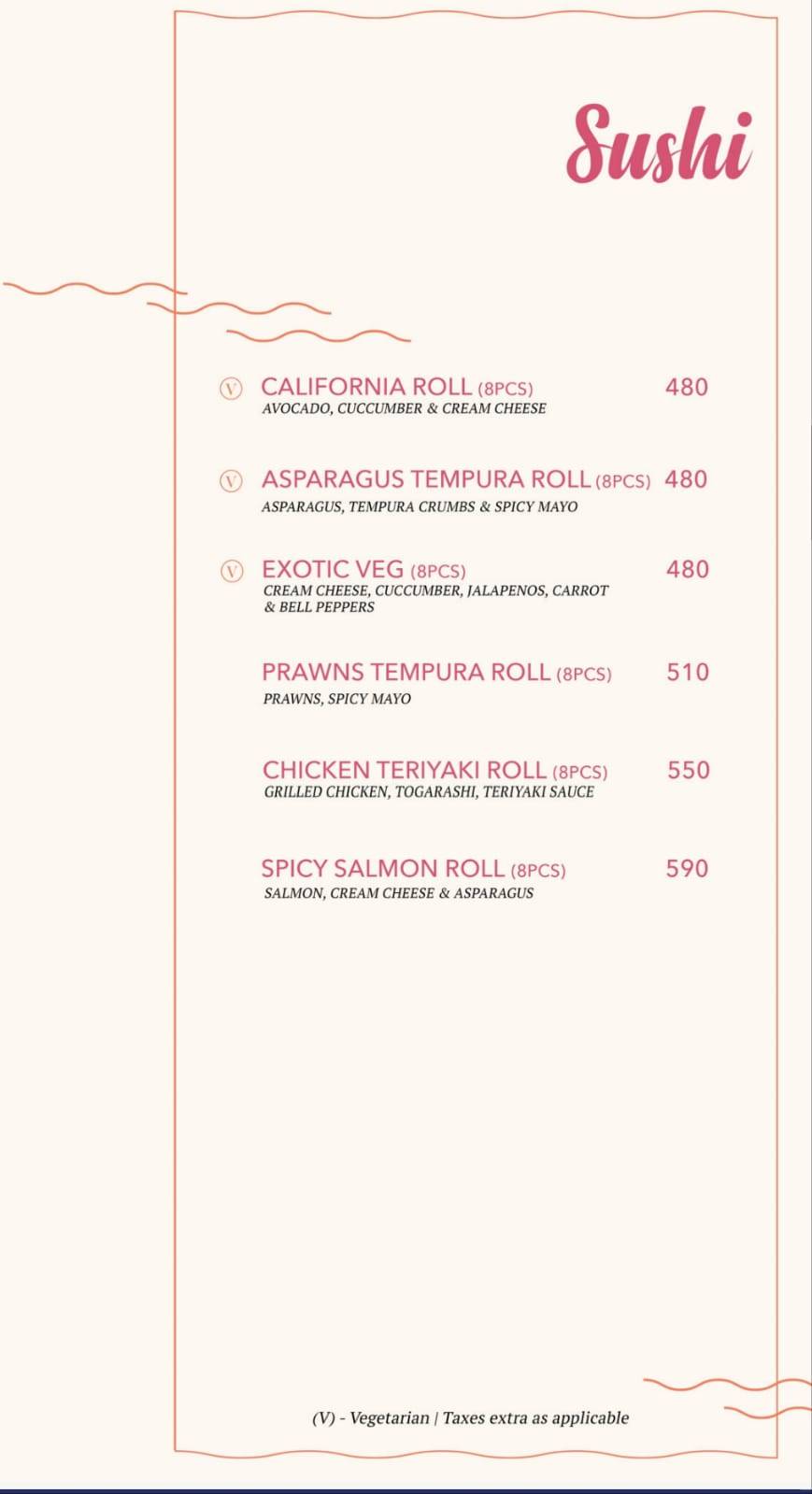 Menu at Pink Salt Cafe, Vasai