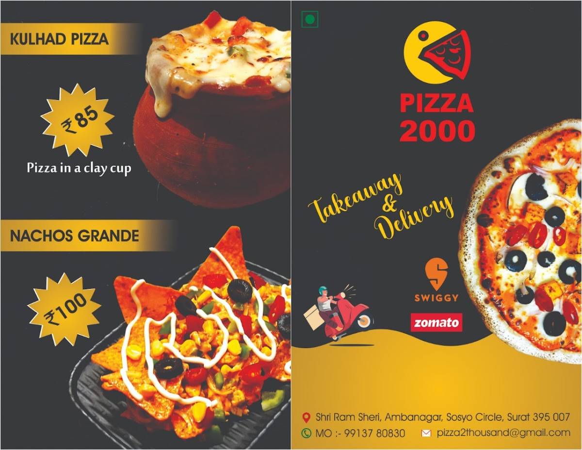 Menu at Pizza 2000, Surat