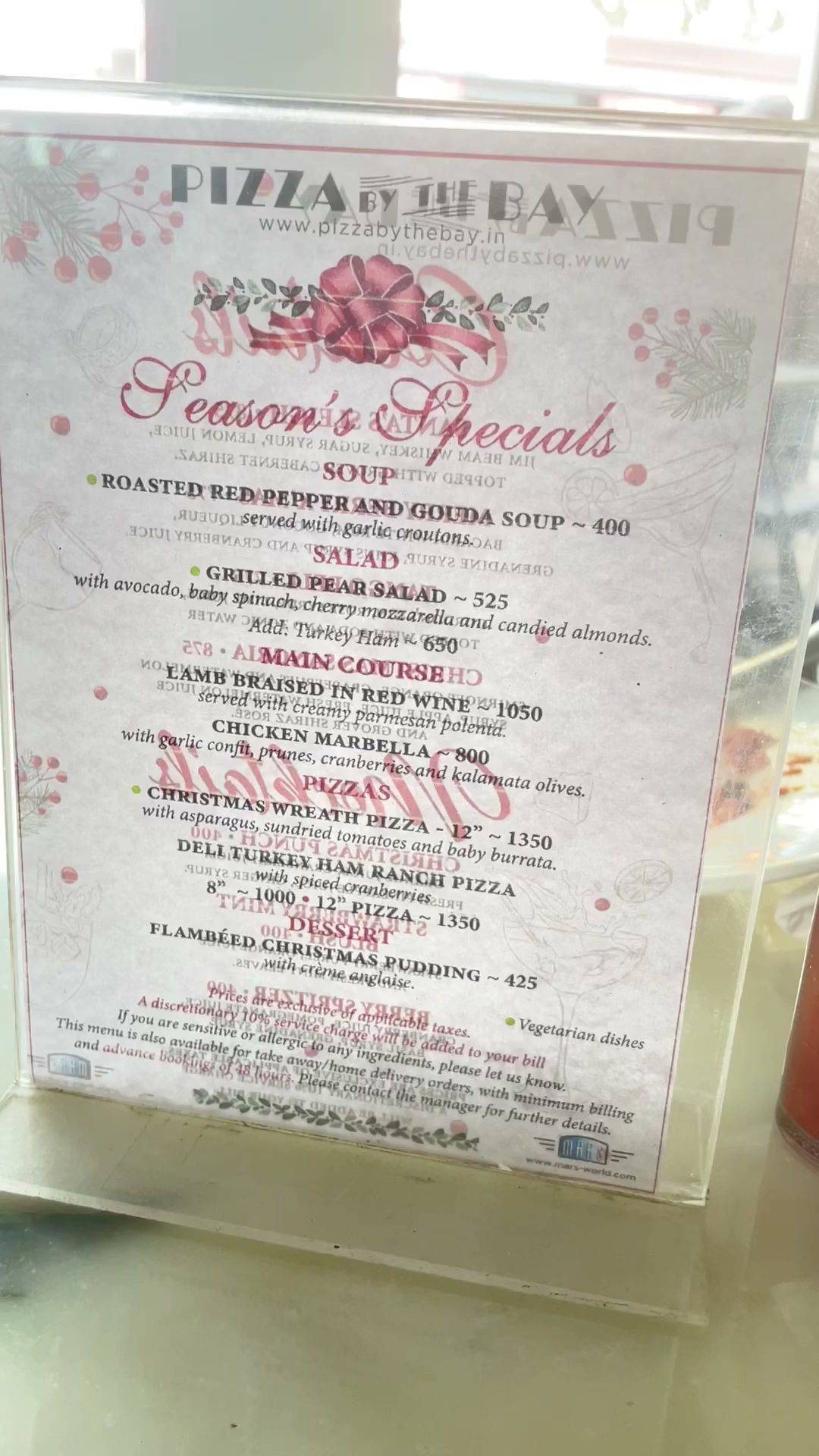 Menu at Pizza By The Bay, Mumbai