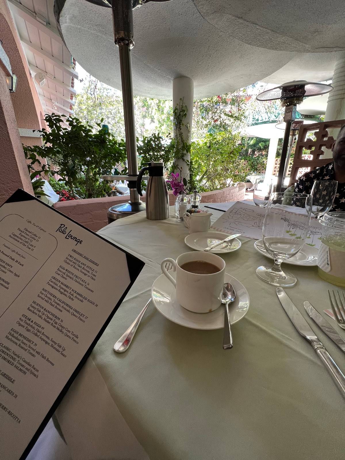 Menu at Polo Lounge restaurant, Beverly Hills