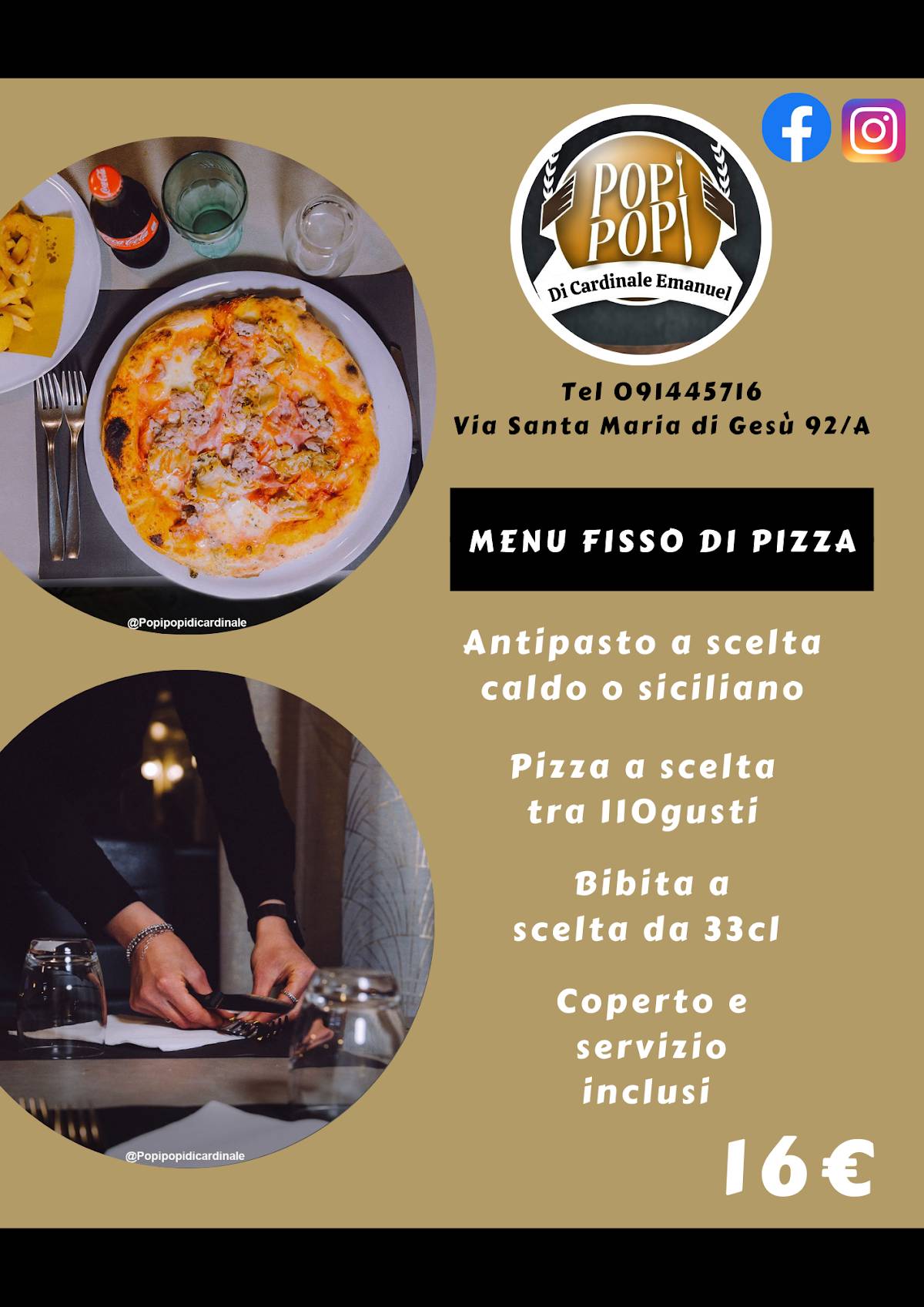 Menu da Popi Popi Di Cardinale Emanuel ristorante, Palermo, Via Santa ...