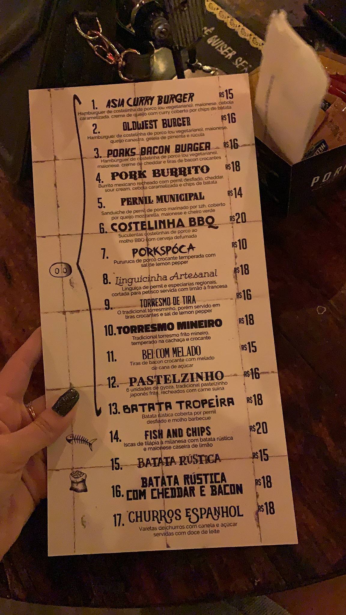 Menu em Porks - Sinop pub & Bar, Sinop