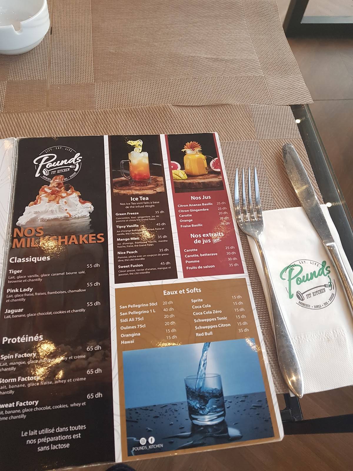 Menu au Pounds Kitchen restaurant, Mohammedia