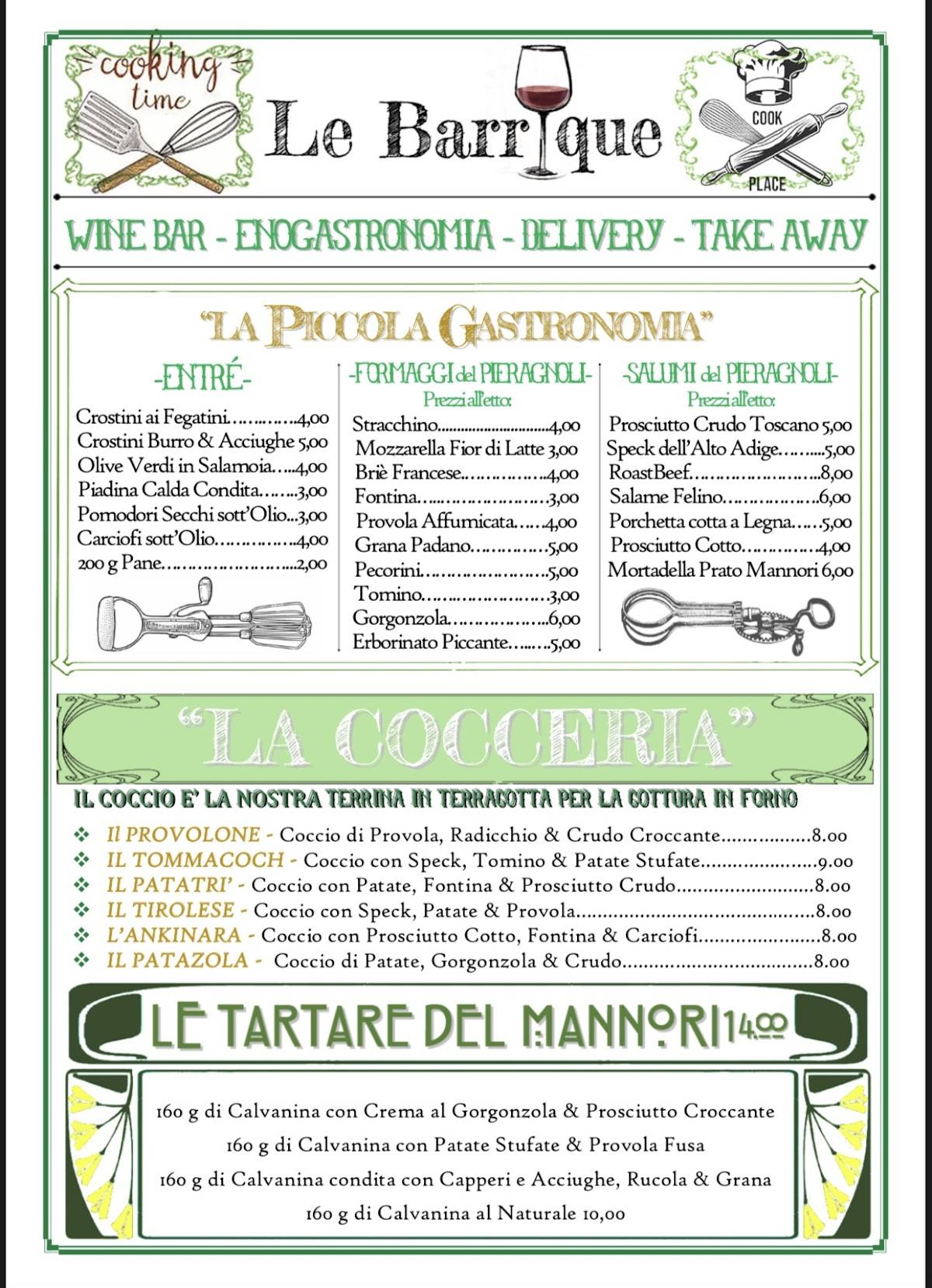 Menu da Le Barrique Wine Bar, Prato