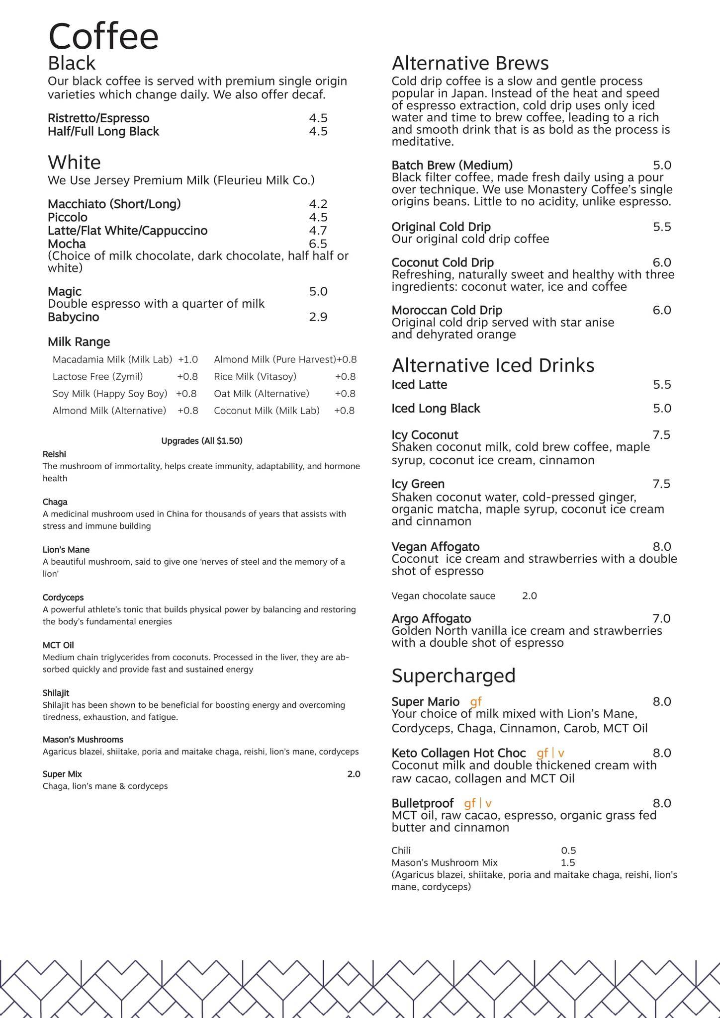 Menu at Argo on the Parade pub & bar, Norwood