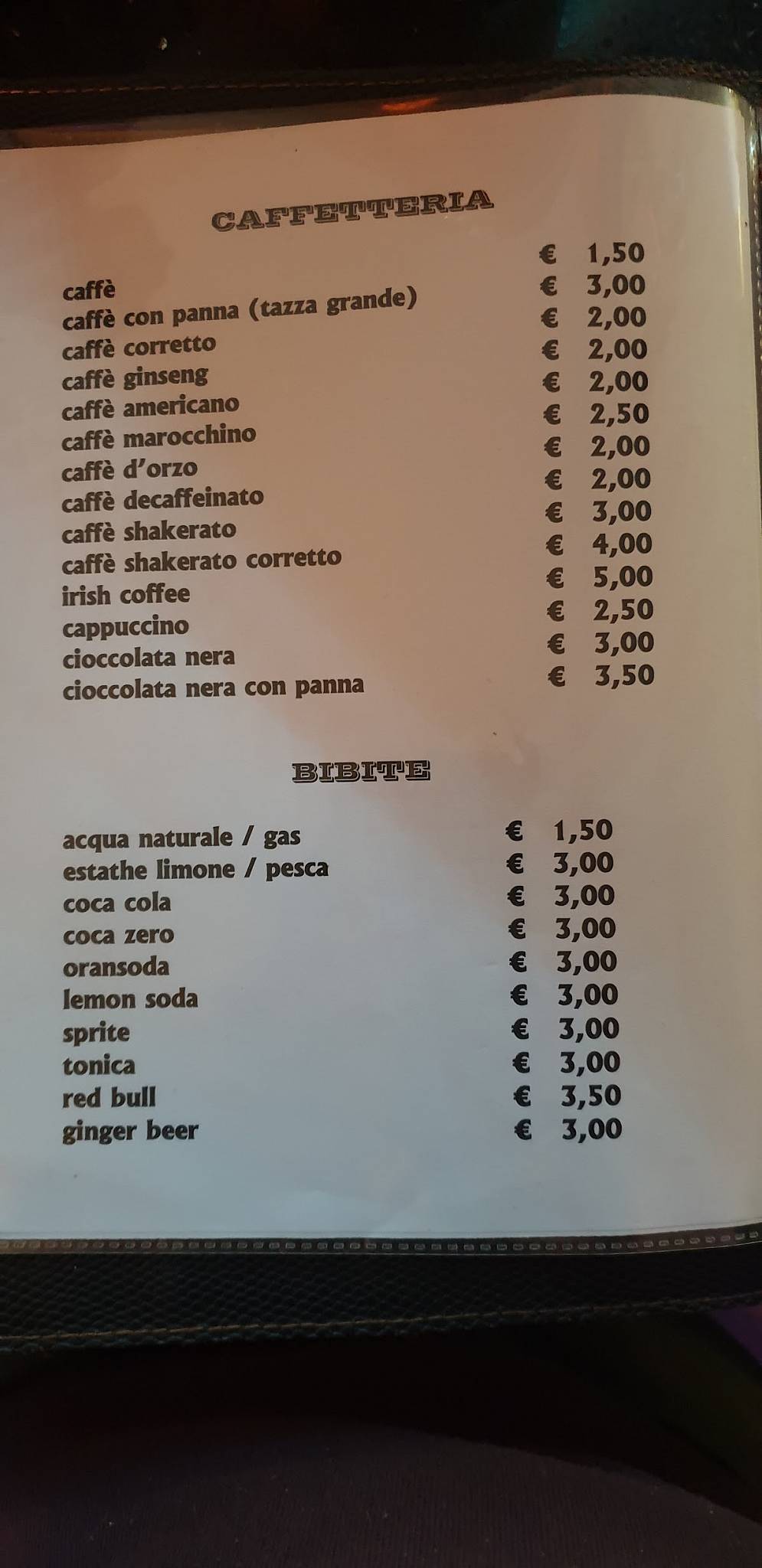 Menu at Beer belly drink and food pub & bar, Castellanza