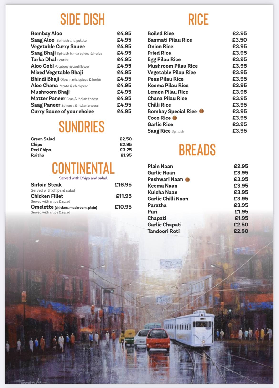 Menu at Bombay 8 Indian Restaurant, Warrington
