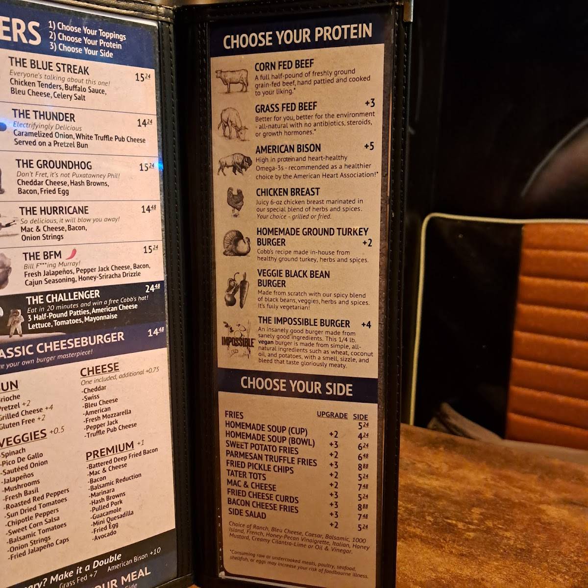 Menu at D.C. Cobb's East Dundee pub & bar, East Dundee