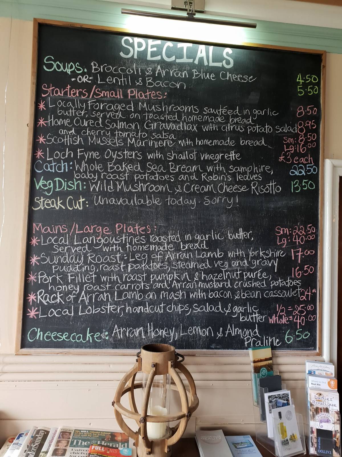 Menu at Drift Inn pub & bar, Lamlash