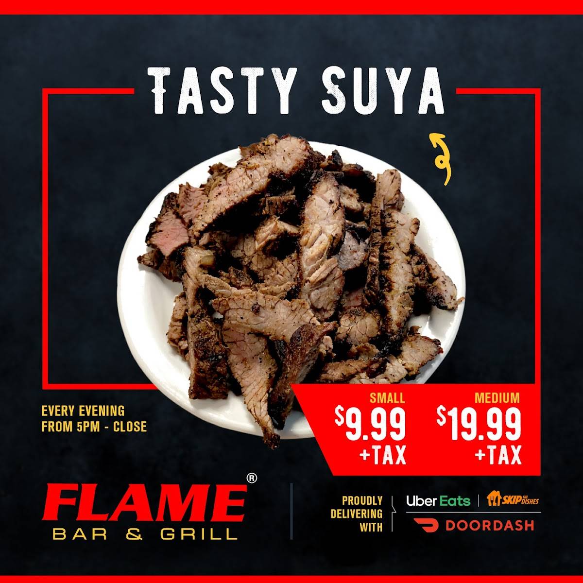 Menu at Flame Bar & Grill, Toronto