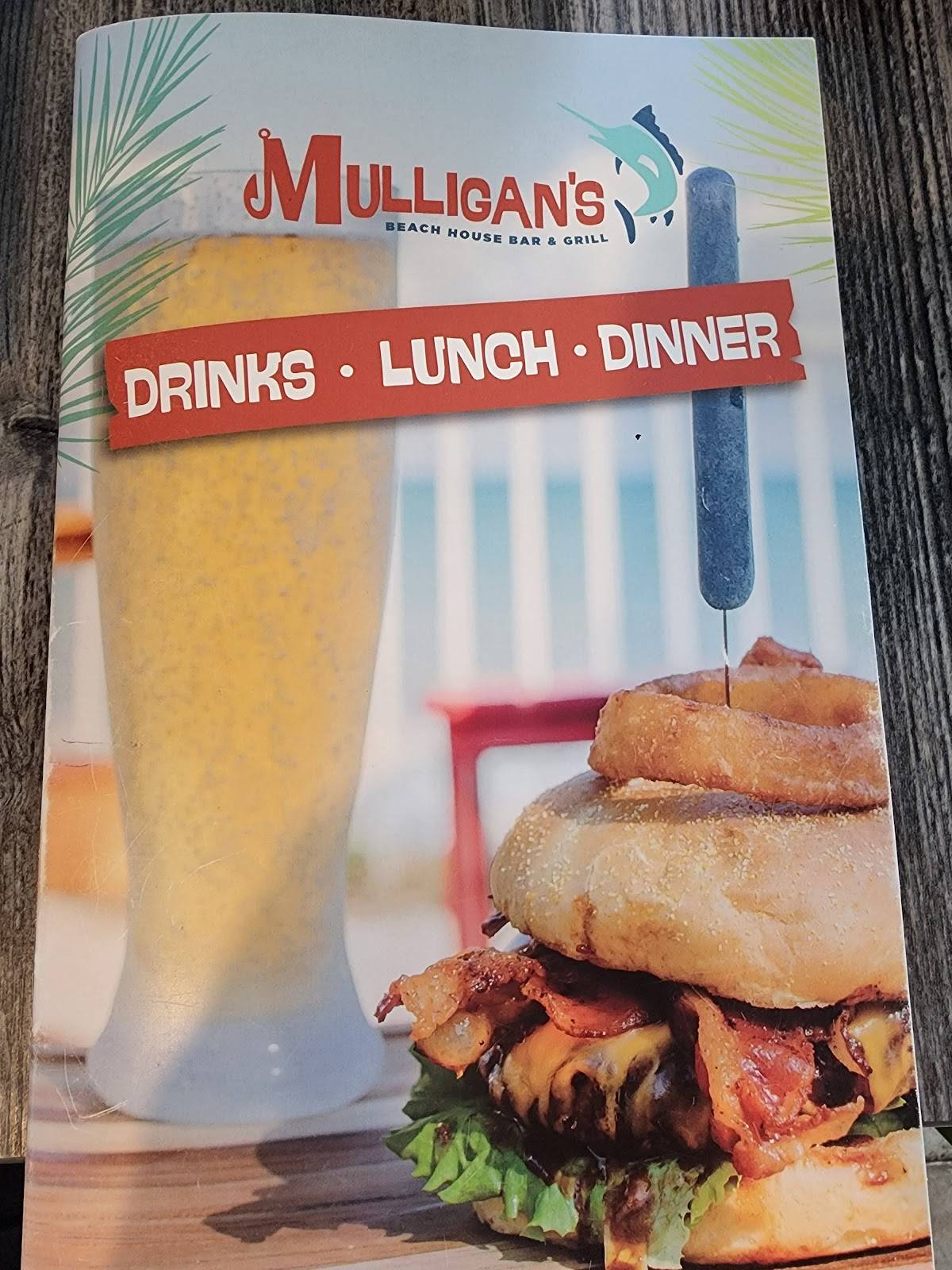 Menu at Mulligan's Beach House pub & bar, Sebastian
