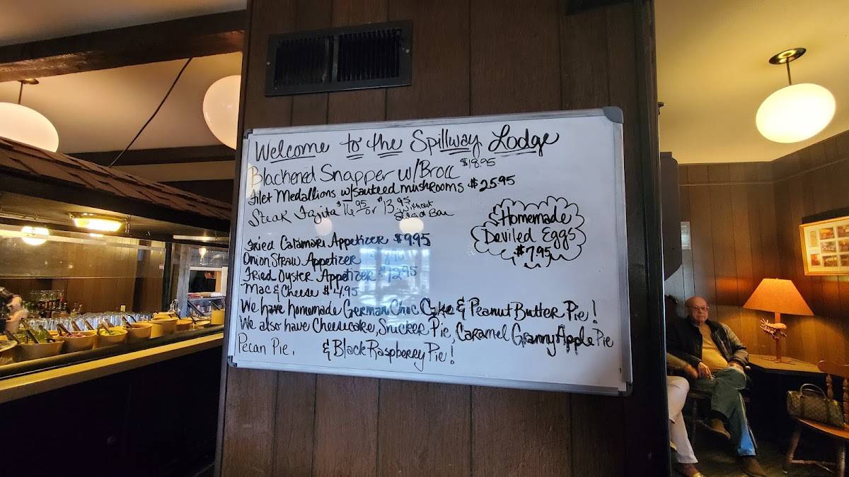 Menu at Spillway Lodge pub & bar, USA, 623 Old State Rd