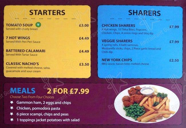 Menu at Spotted Dog pub & bar, Barking, 15a Longbridge Rd
