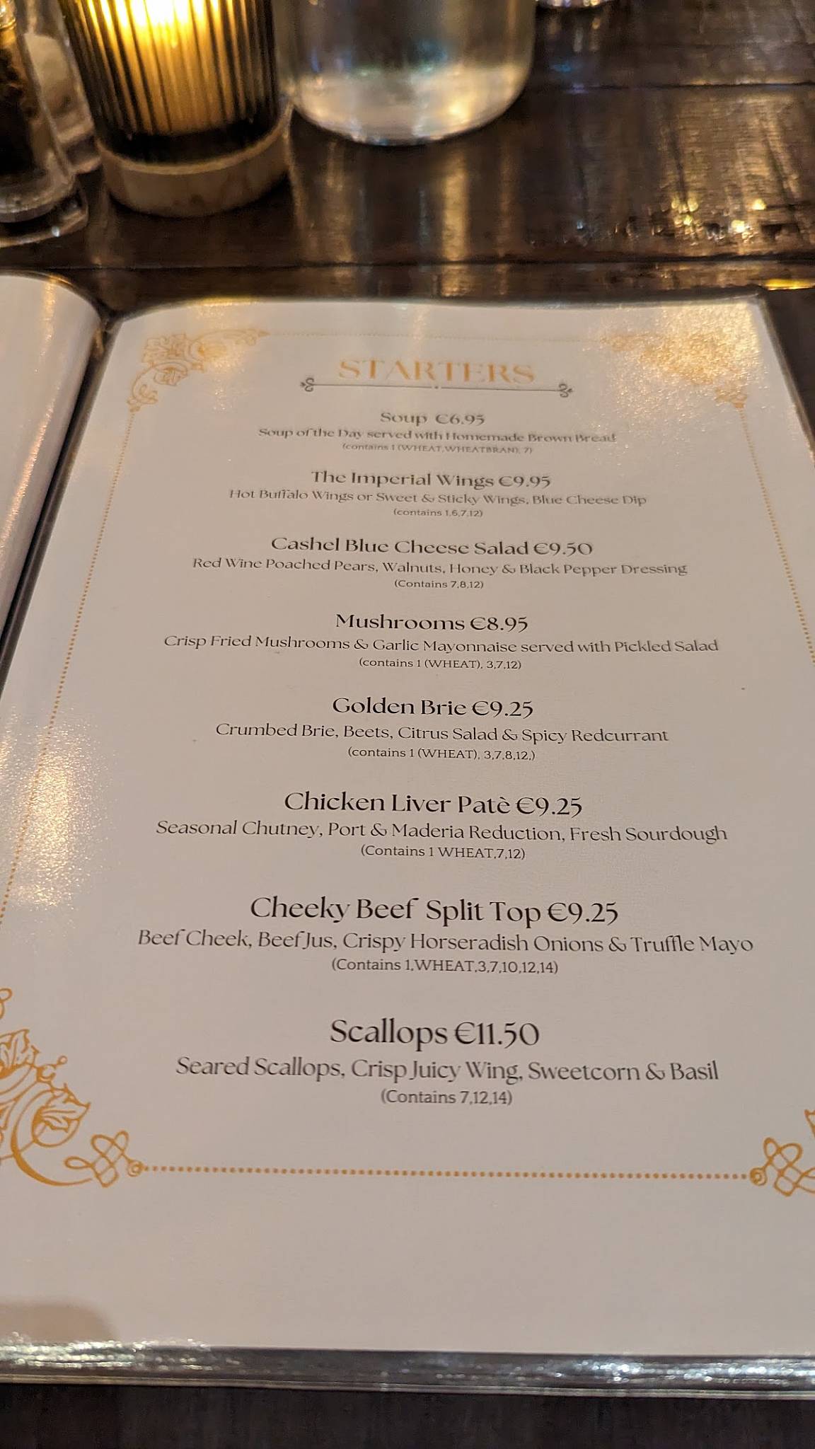 Menu at The Imperial Bar & Nightclub, Cavan