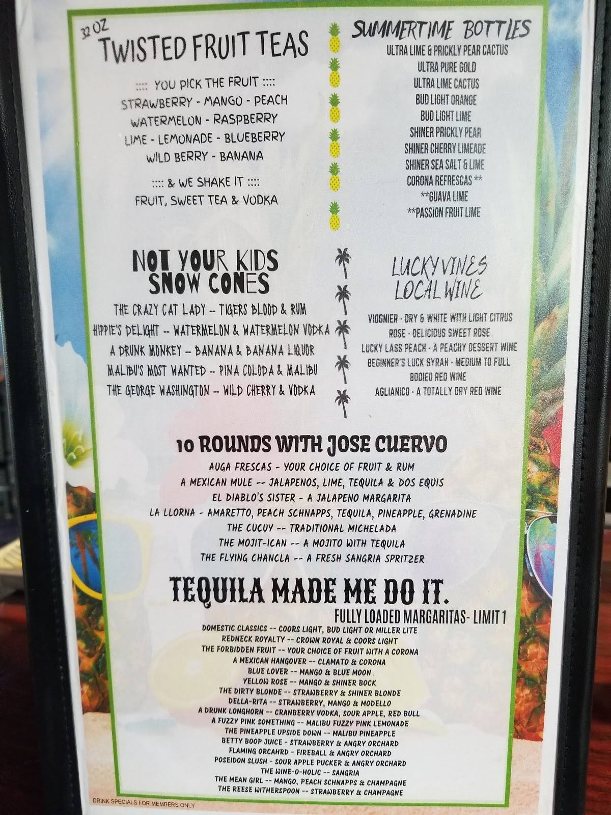 Menu at The Purple Goat pub & bar, Stephenville