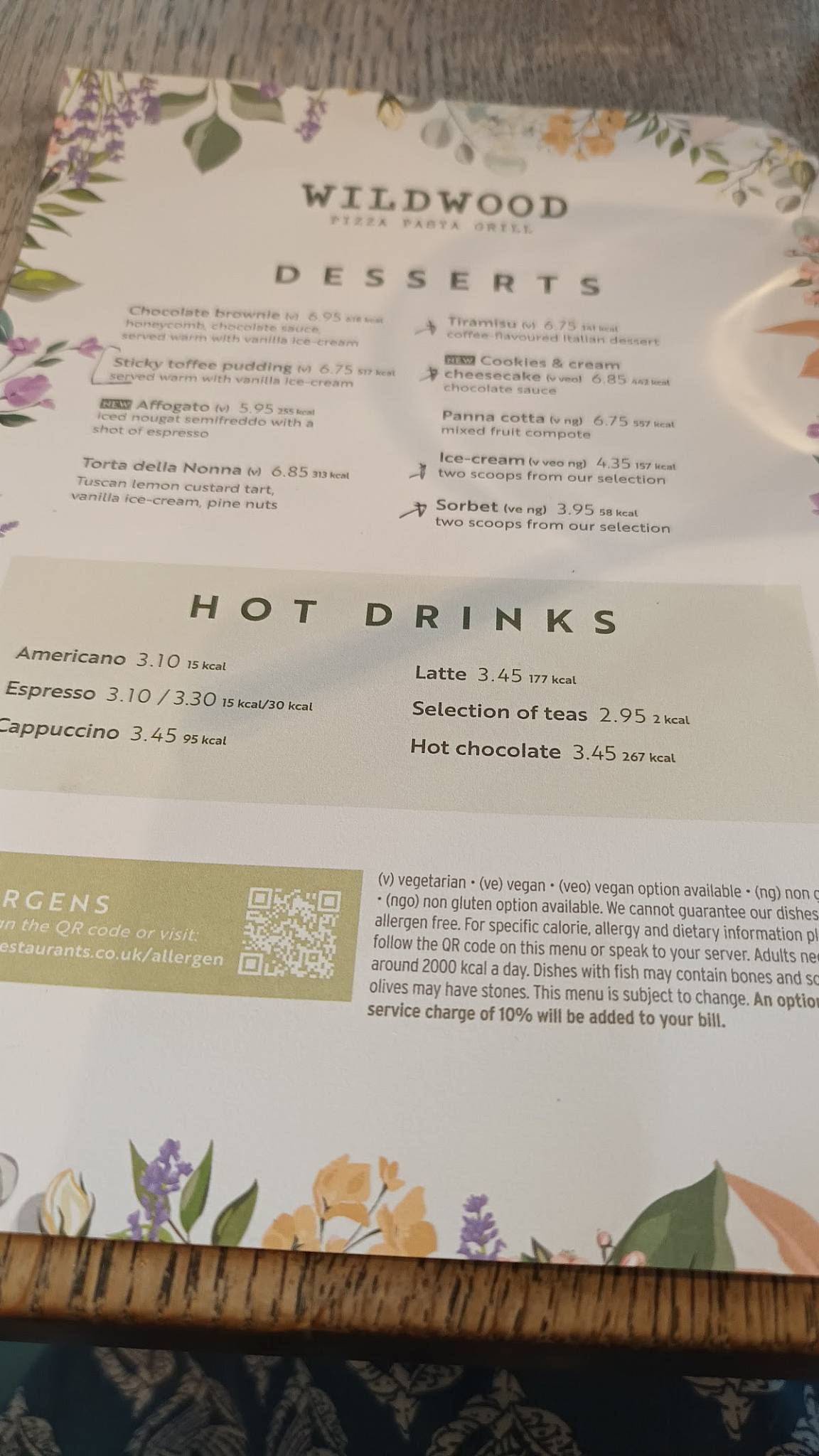 Menu at Wildwood Restaurants Northwich, Northwich