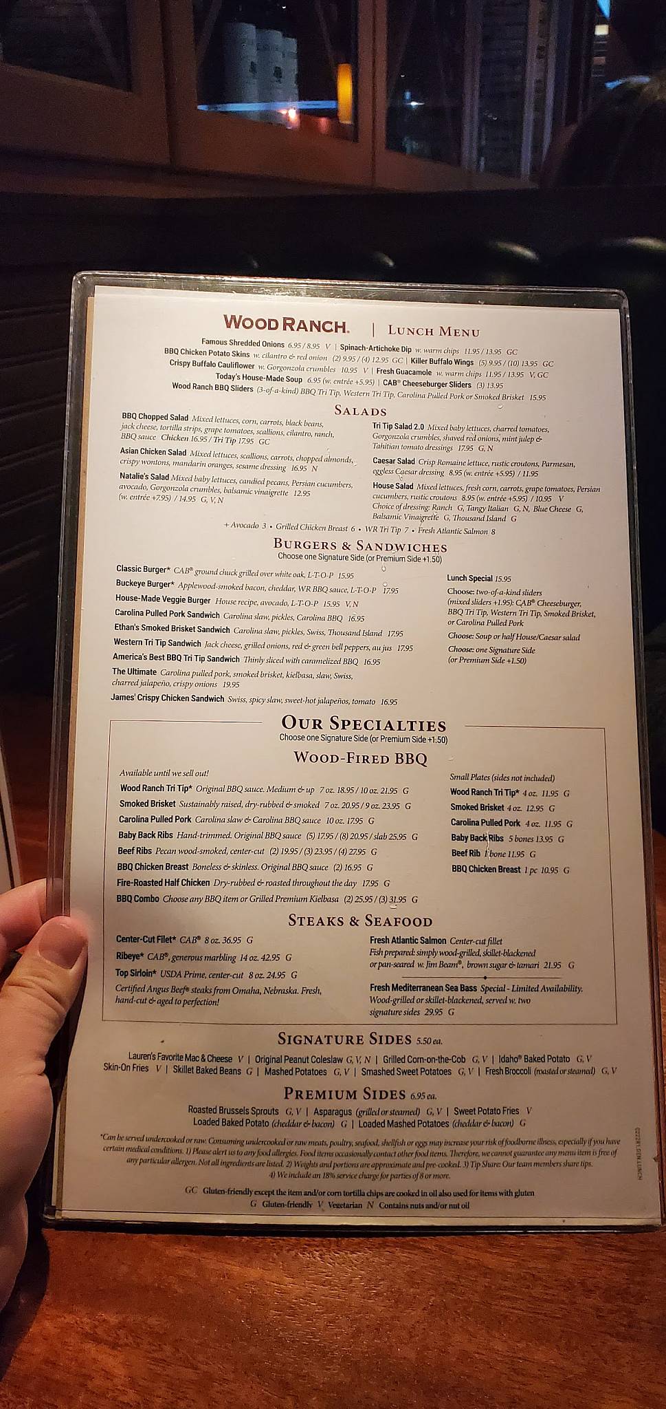 Menu at Wood Ranch BBQ & Grill, Stevenson Ranch, The Old Rd