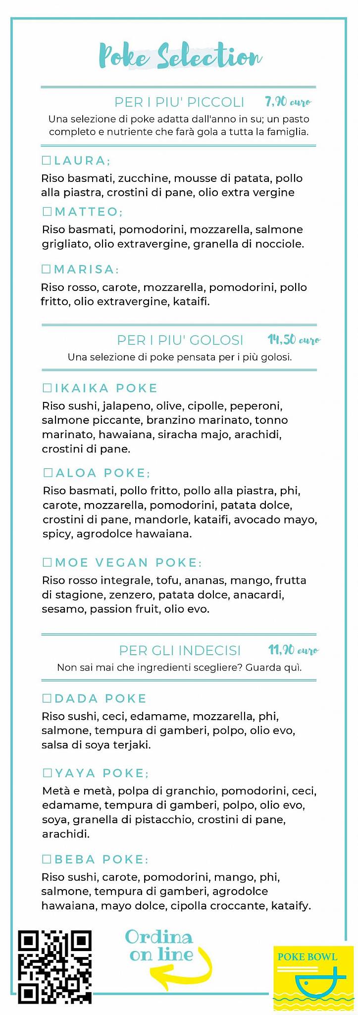 Speisekarte von Poke Bowl Pula restaurant, Pula