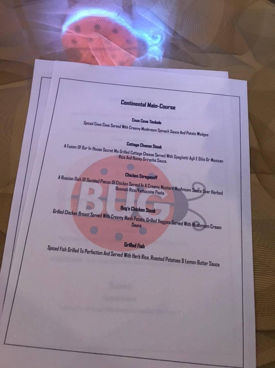 Menu at BUG & BASS, Pune