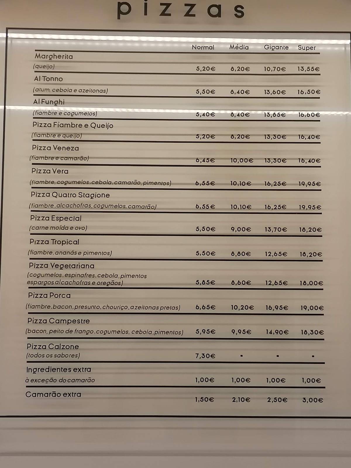 Menu at Restaurante Quatro Estações, Anadia