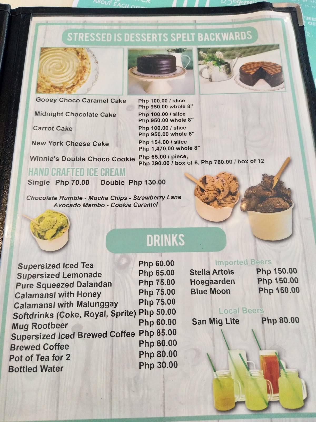 Menu at Plana's Pantry restaurant, Quezon City