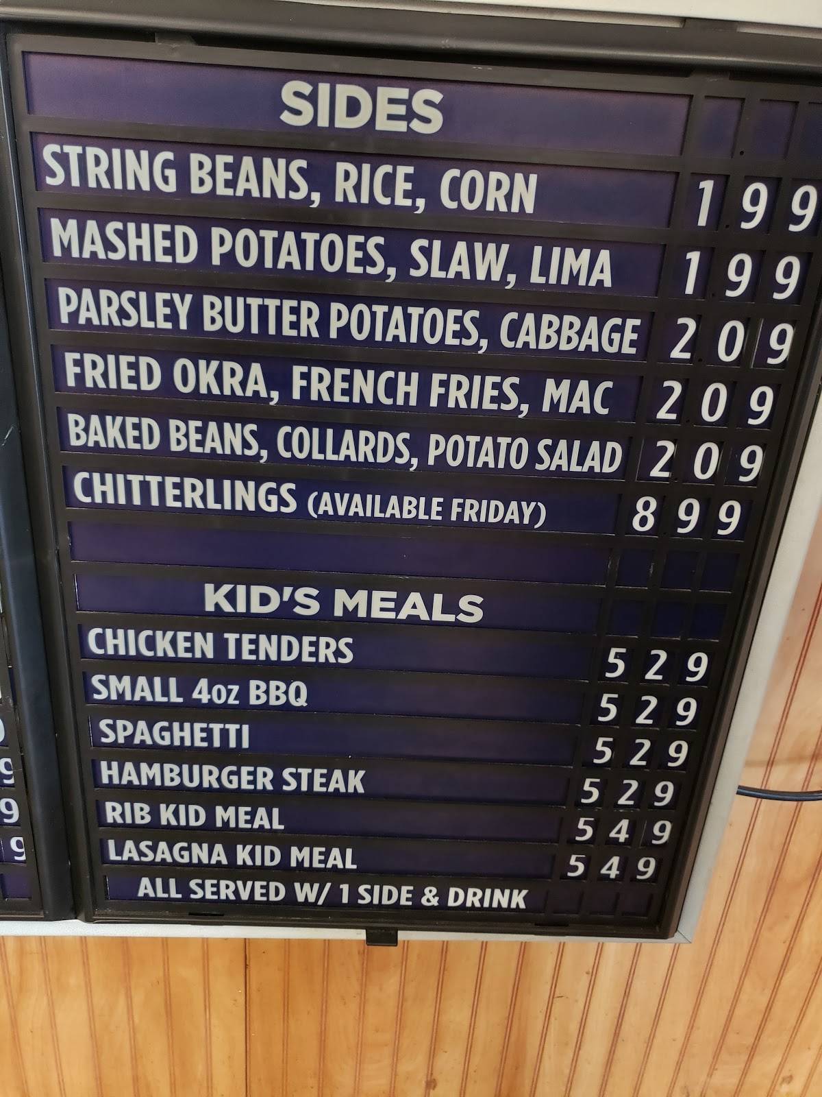 Menu at RJ's Famous Chicken, BBQ & Ribs, Greenville