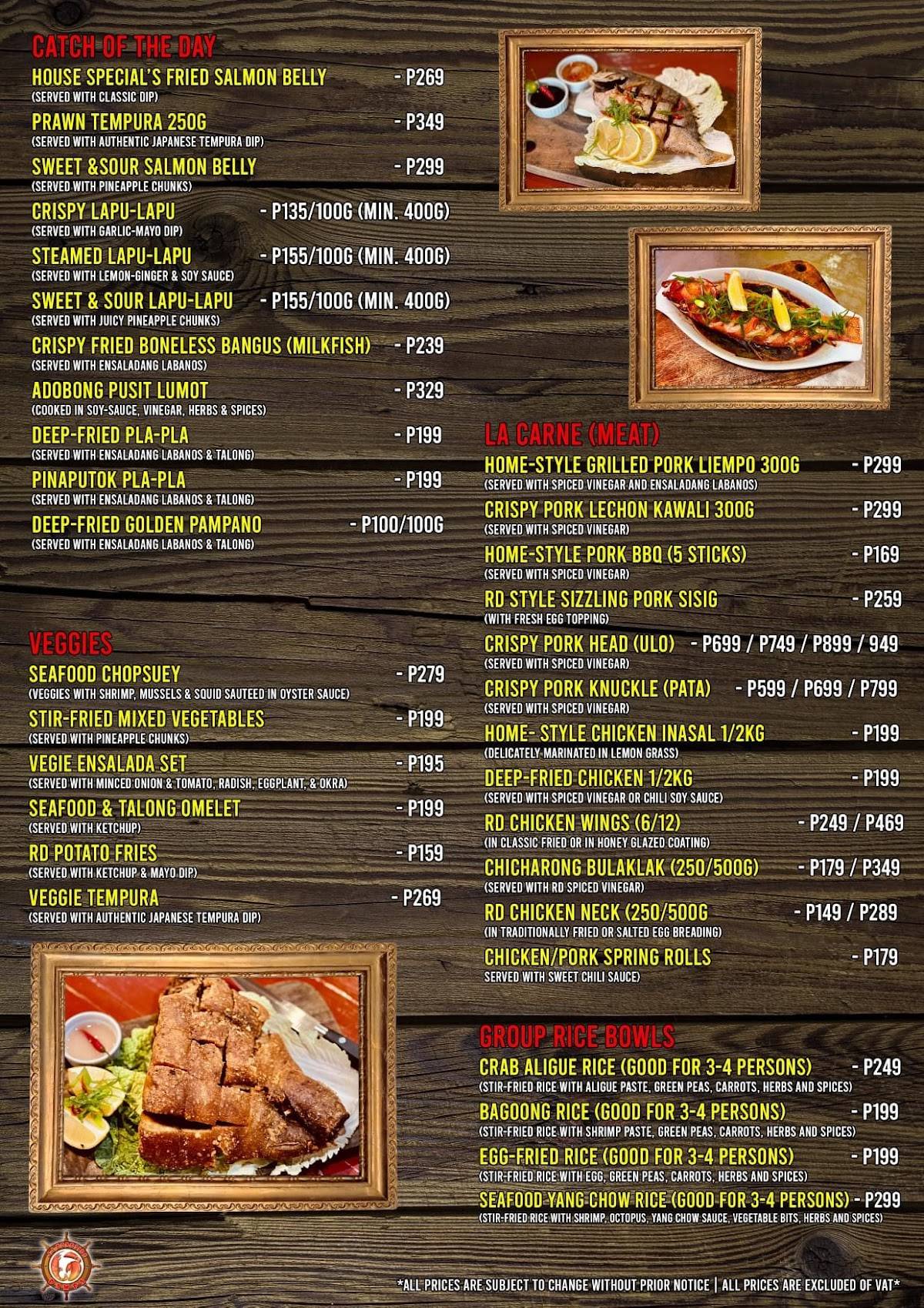 Menu at Roadside DAMPA Restaurants - Bypass Road Capihan San Rafael ...