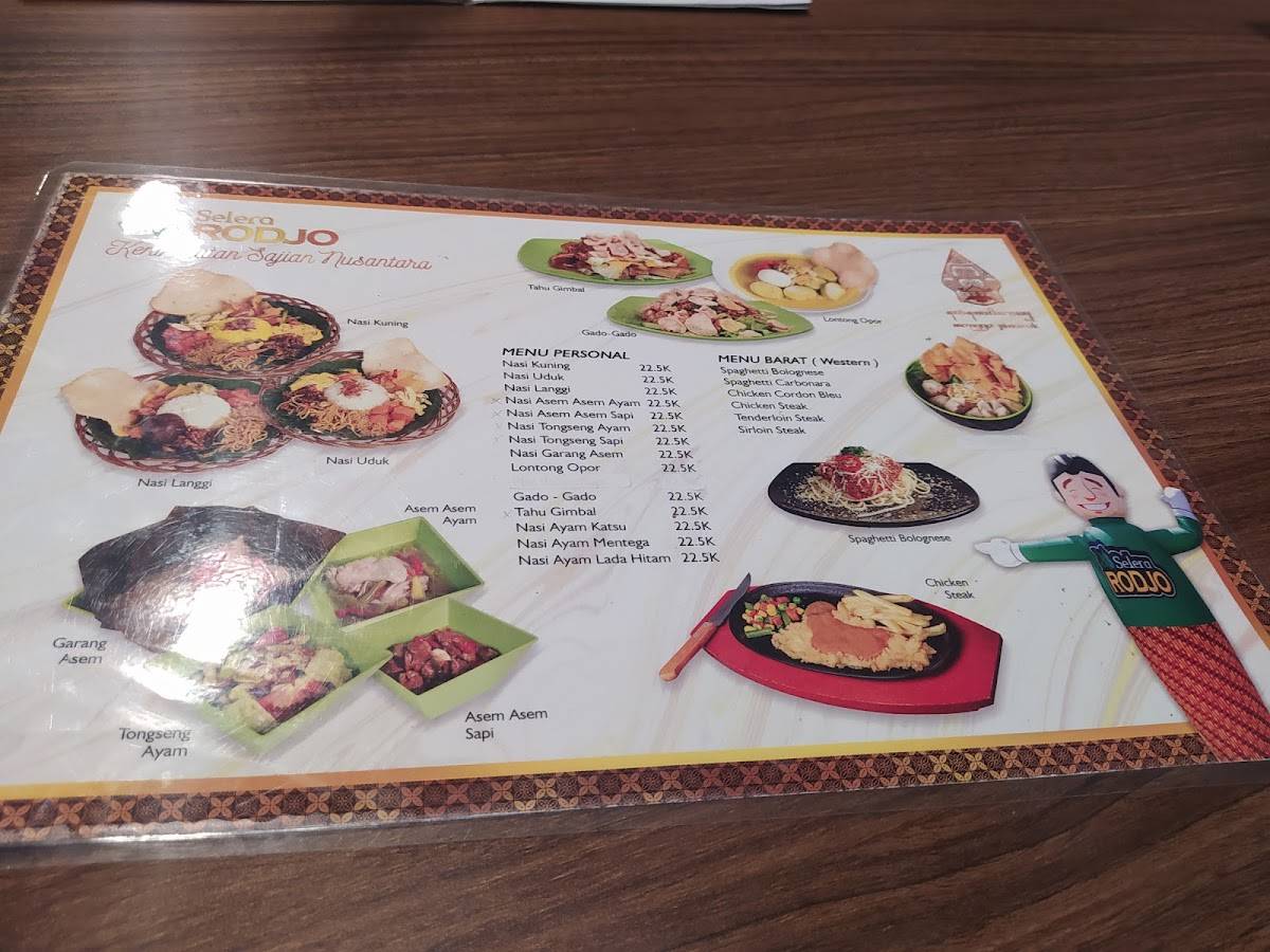 Menu at RODJO - MAJAPAHIT restaurant, Semarang