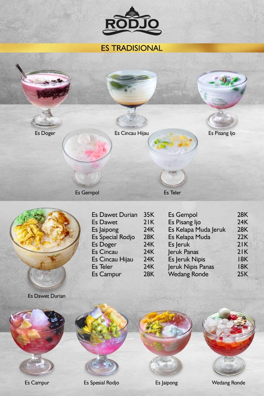 Menu at RODJO - MAJAPAHIT restaurant, Semarang