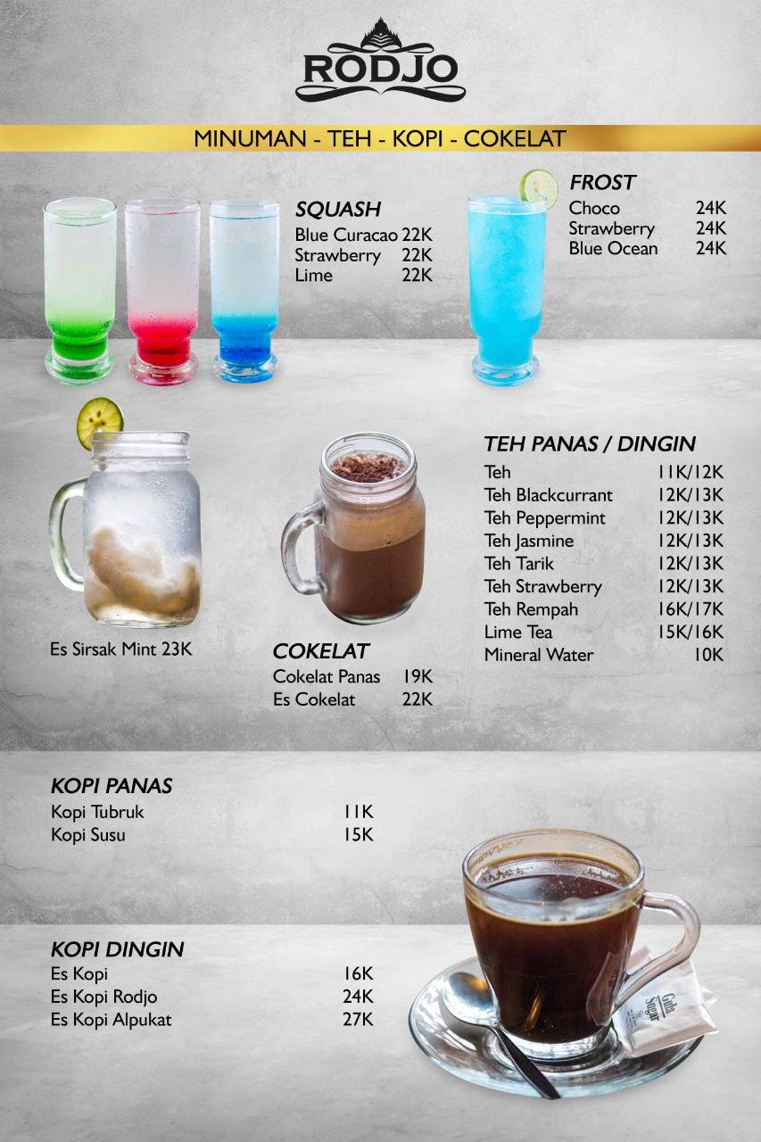 Menu at RODJO - MAJAPAHIT restaurant, Semarang