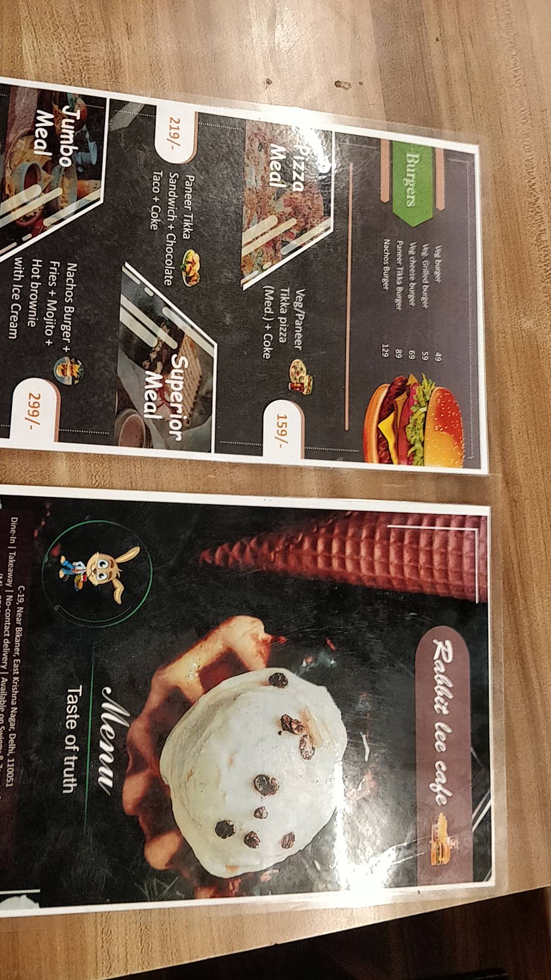 Menu at Rabbit Lee Cafe, Delhi