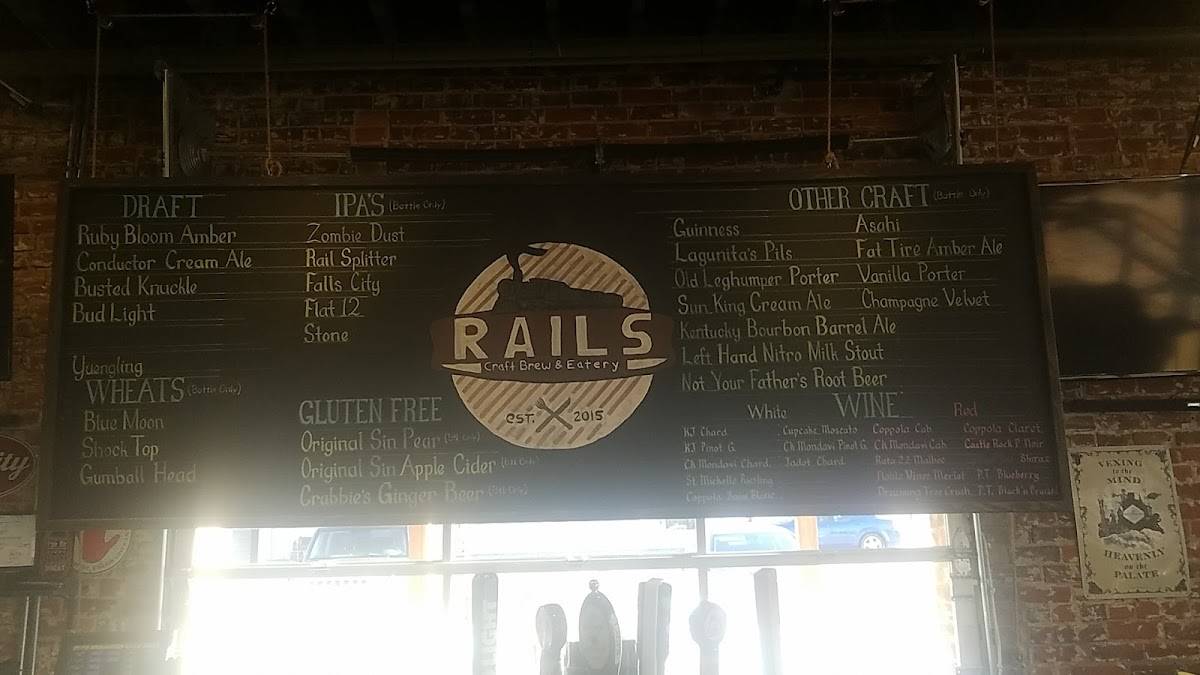 Menu at Rails Craft Brew & Eatery pub & bar, Seymour