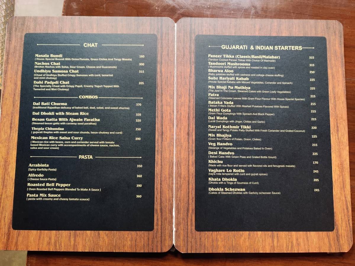 Menu at Rajwadu, Ahmedabad, Nr. Jivraj Tolnaka