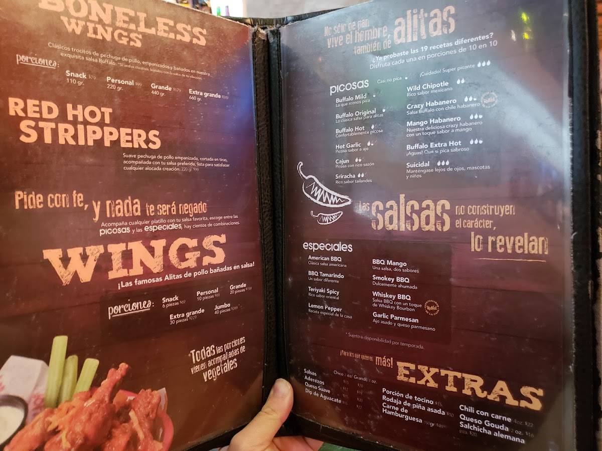 Carta del restaurante Red Hot Grill, Morelia