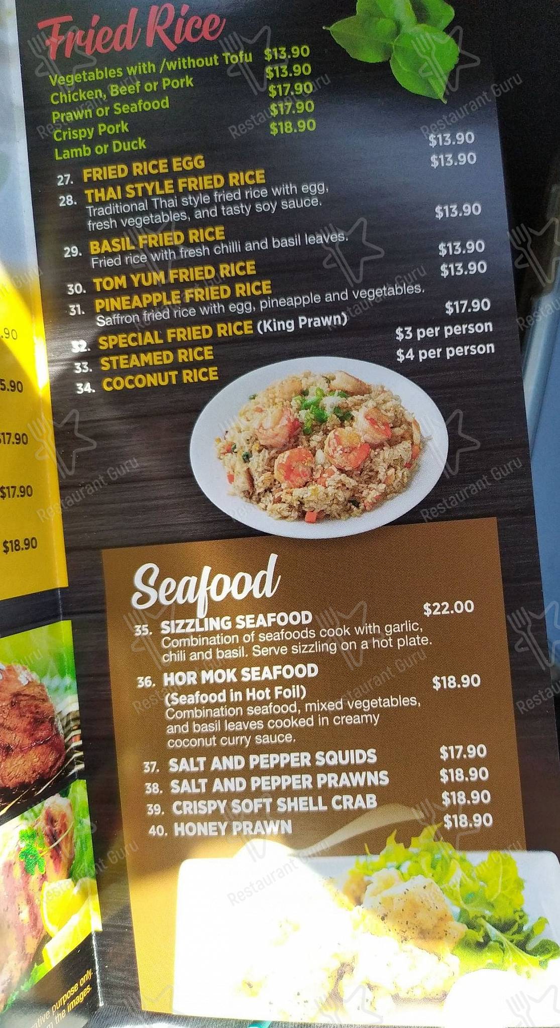Menu at Red Spoon Thai @ Penrith restaurant, South Penrith