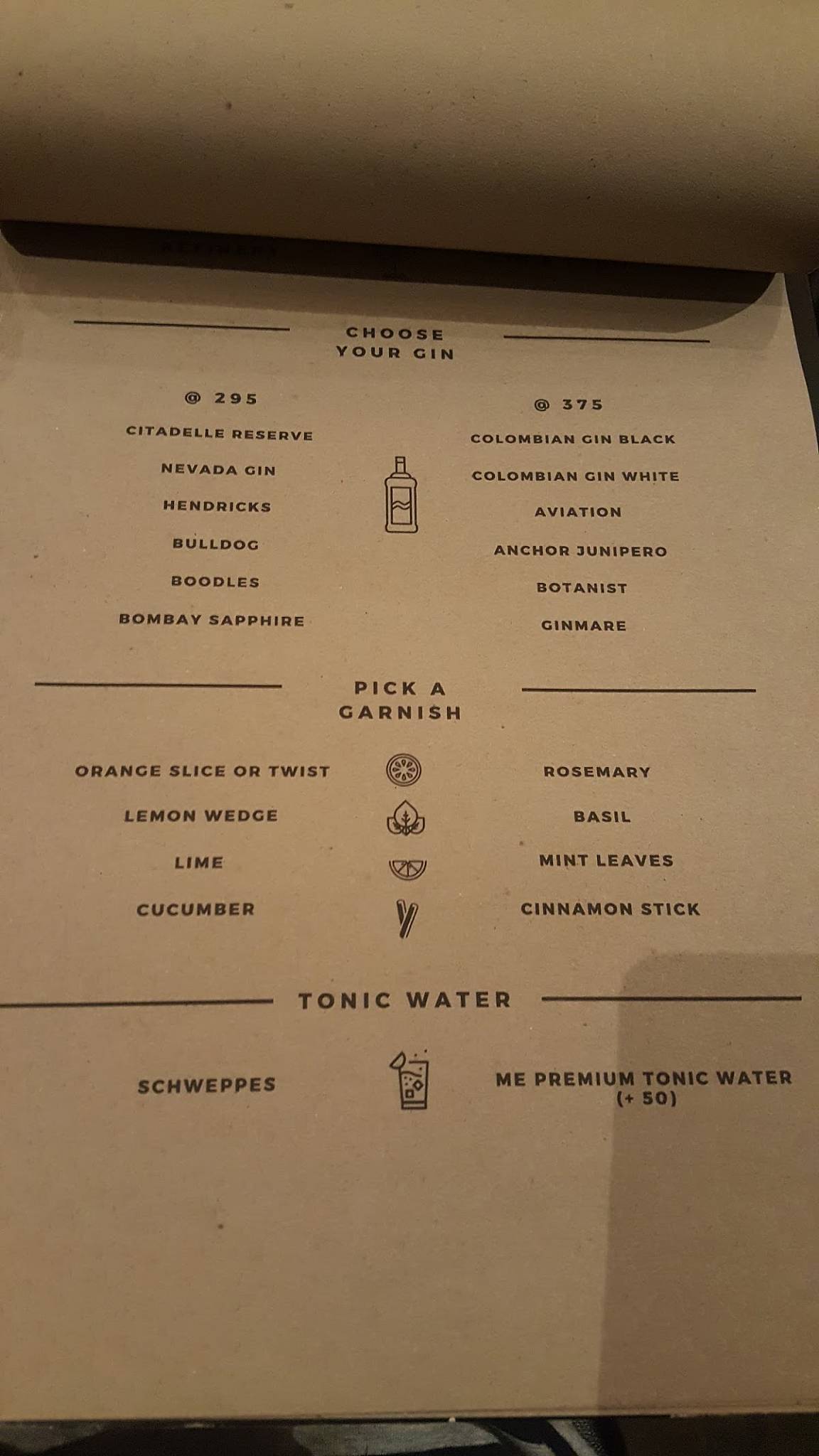 Menu at Refinery cafe, Makati, Joya Tower