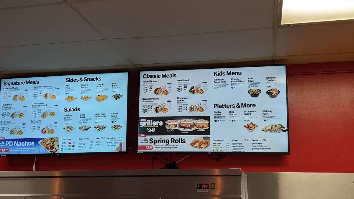 Menu at Fuddruckers restaurant, Regina