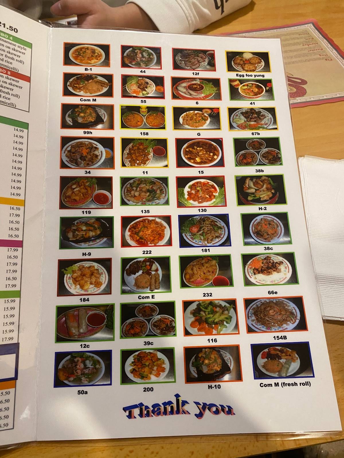 Menu at Little Saigon Restaurant, Regina, 817 Victoria Ave