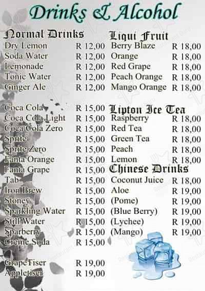 Menu at Rejoice sushi bar, Sandton