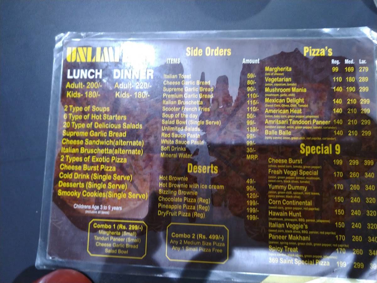 Menu at 369 Saint Pizza, Gandhidham