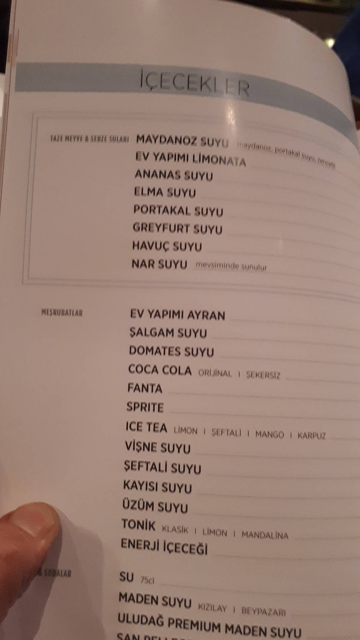 Menu at 7 Mehmet, Antalya, Meltem Mahallesi