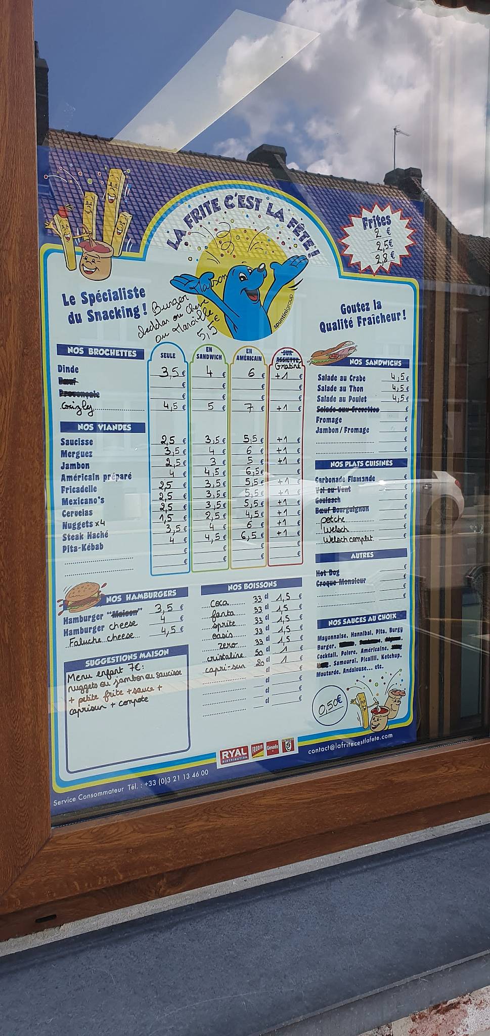 Menu au À l'Estaminet des Dunes restaurant, Ghyvelde