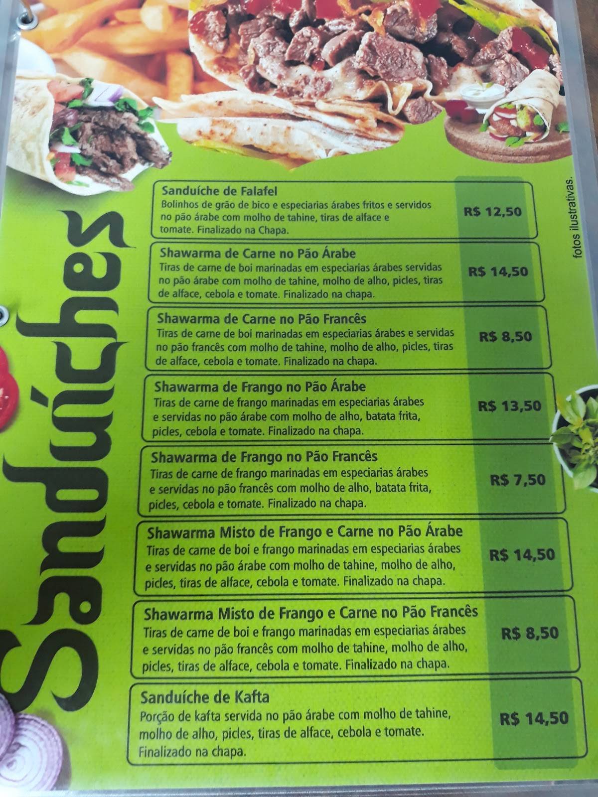 Menu at Al Beek Gastronomia Árabe restaurant, Curitiba