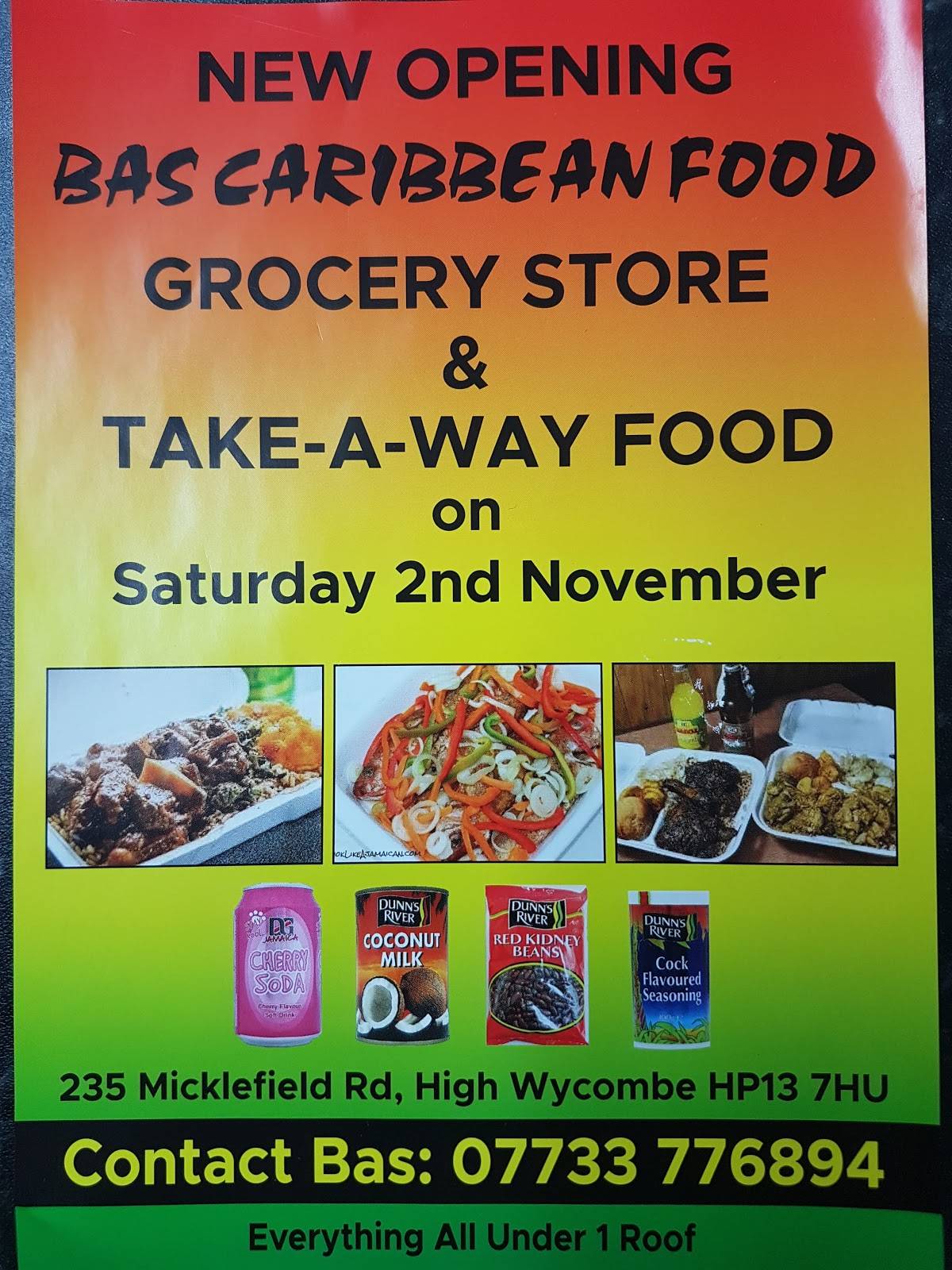 Menu at Bas Caribbean Food Grocery Store and Takeaway restaurant, High ...